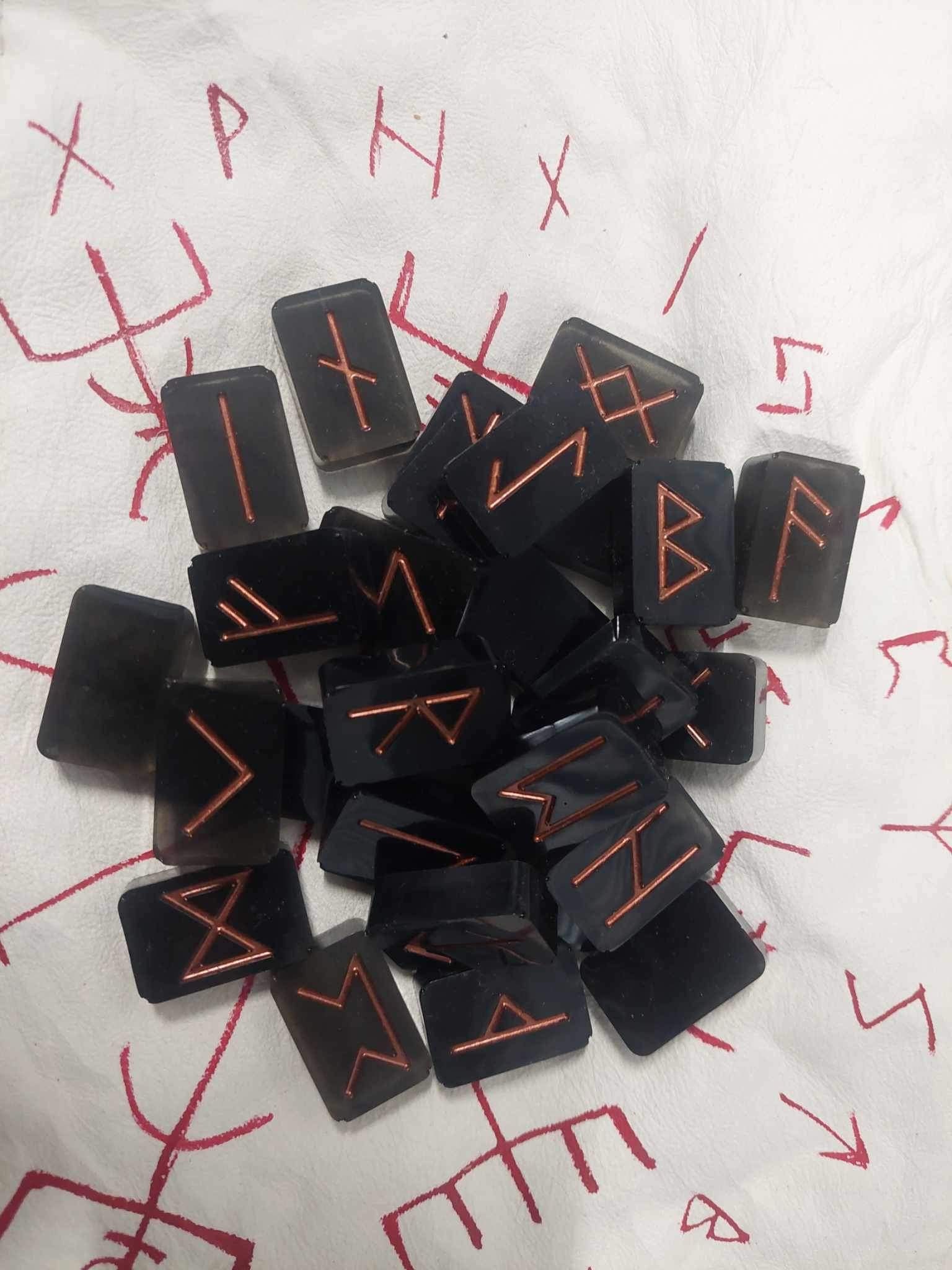 Black Base Runes Set Witch Runes Elder Futhark Runes Resin - Etsy