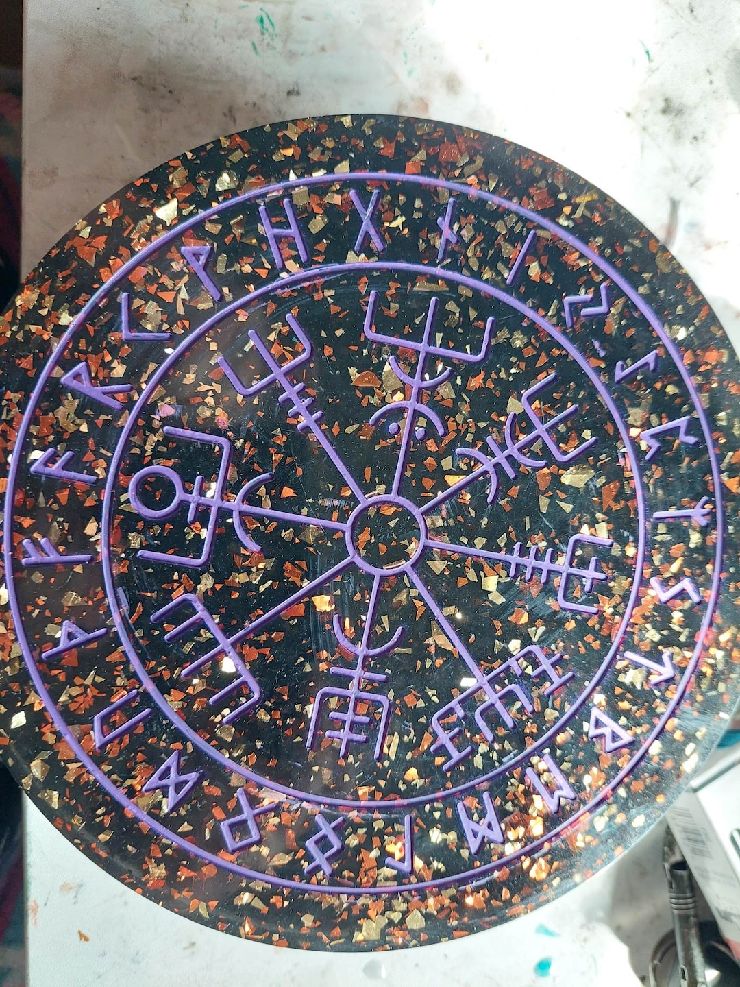 Large Resin Viking Compass, Way-finder, Vegvisir Divination Tool, Pagan ...