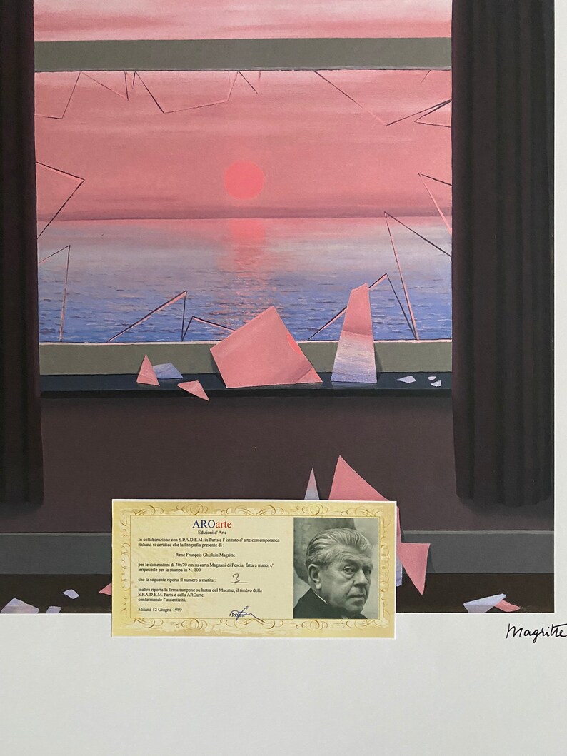 Rene Magritte Lithography Certificate Signed Top | Etsy