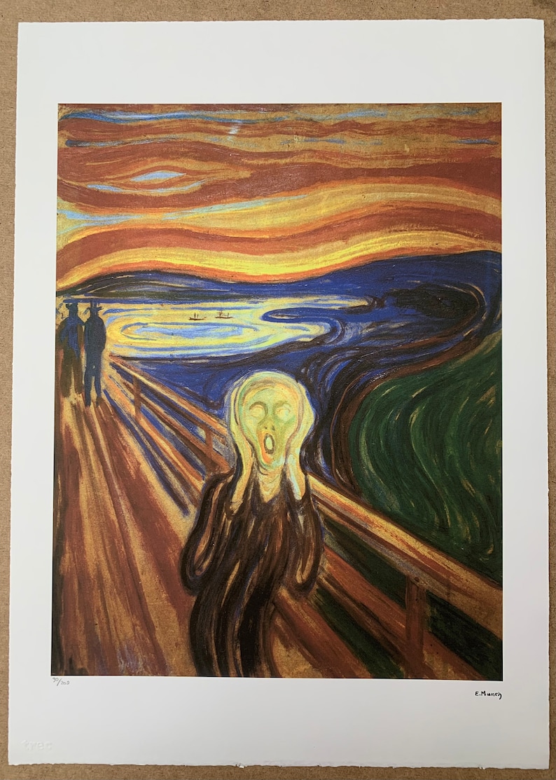 Edvard Munch the Scream 1893 Lithograph - Etsy