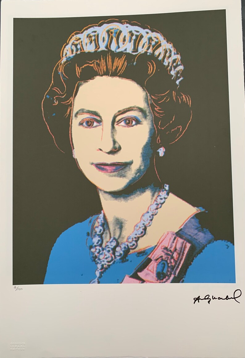 Andy Warhol queen Elizabeth Ii Lithography Leo - Etsy