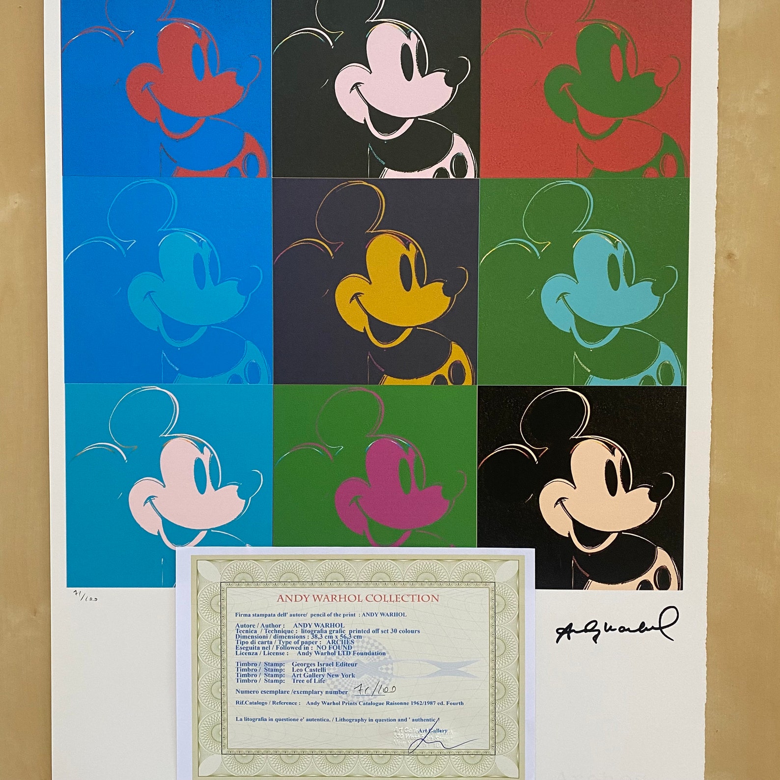 Andy Warhol mickey Mouse Lithograph Leo Castelli - Etsy