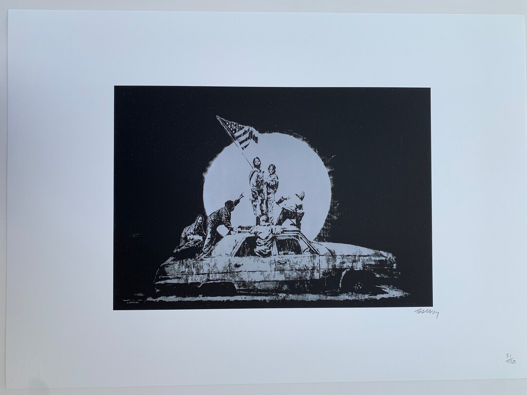 Banksy flag Lithography, Certificate, Signed, Top Wall Art - Etsy Ireland