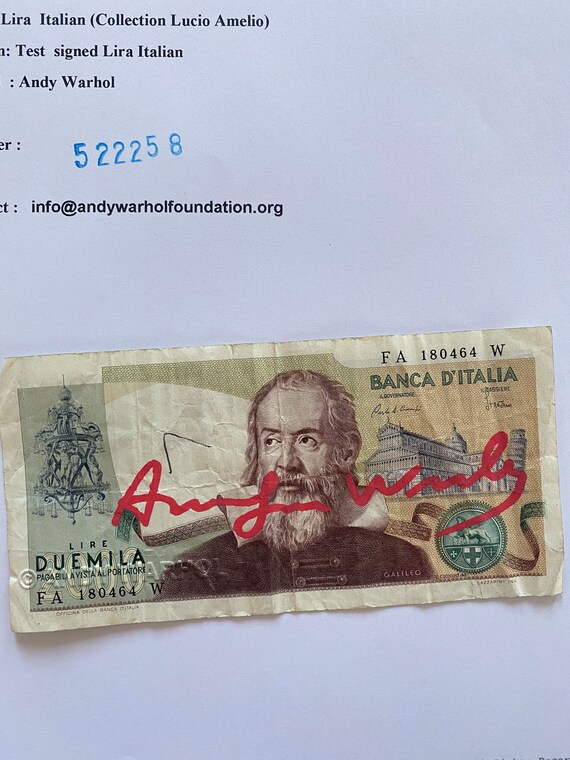 Andy Warhol Original LIRA Signed Top | Etsy