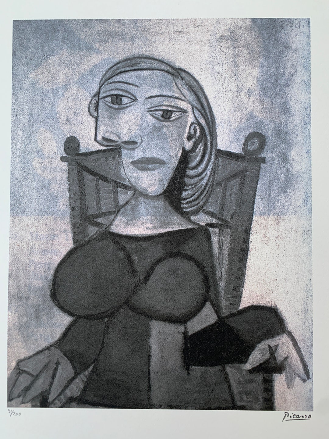 Pablo Picassoportrait Of Dora Maar 1937 Lithography Certificate Signed Top Wall Art Etsy