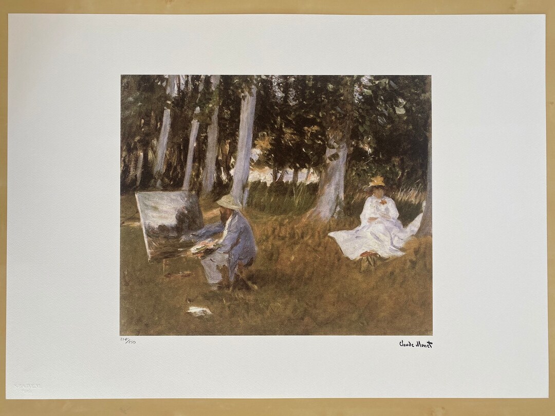 Claude Monet paiting by Edge of Woods, 1885 Lithograph, Certificate ...