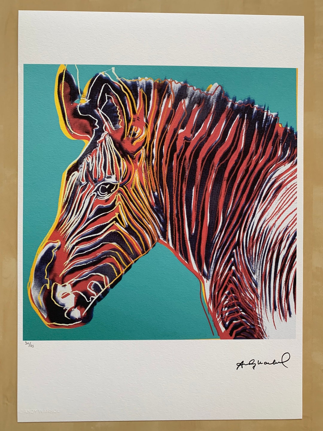 Andy Warhol zebra Lithograph Foundation Edition - Etsy