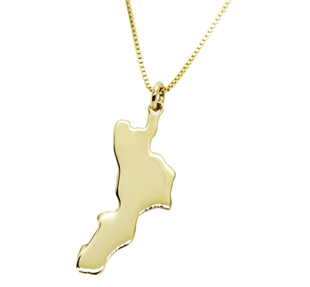 Customizable Calabria Region Necklace in 925 Silver Gold Plated for Men ...