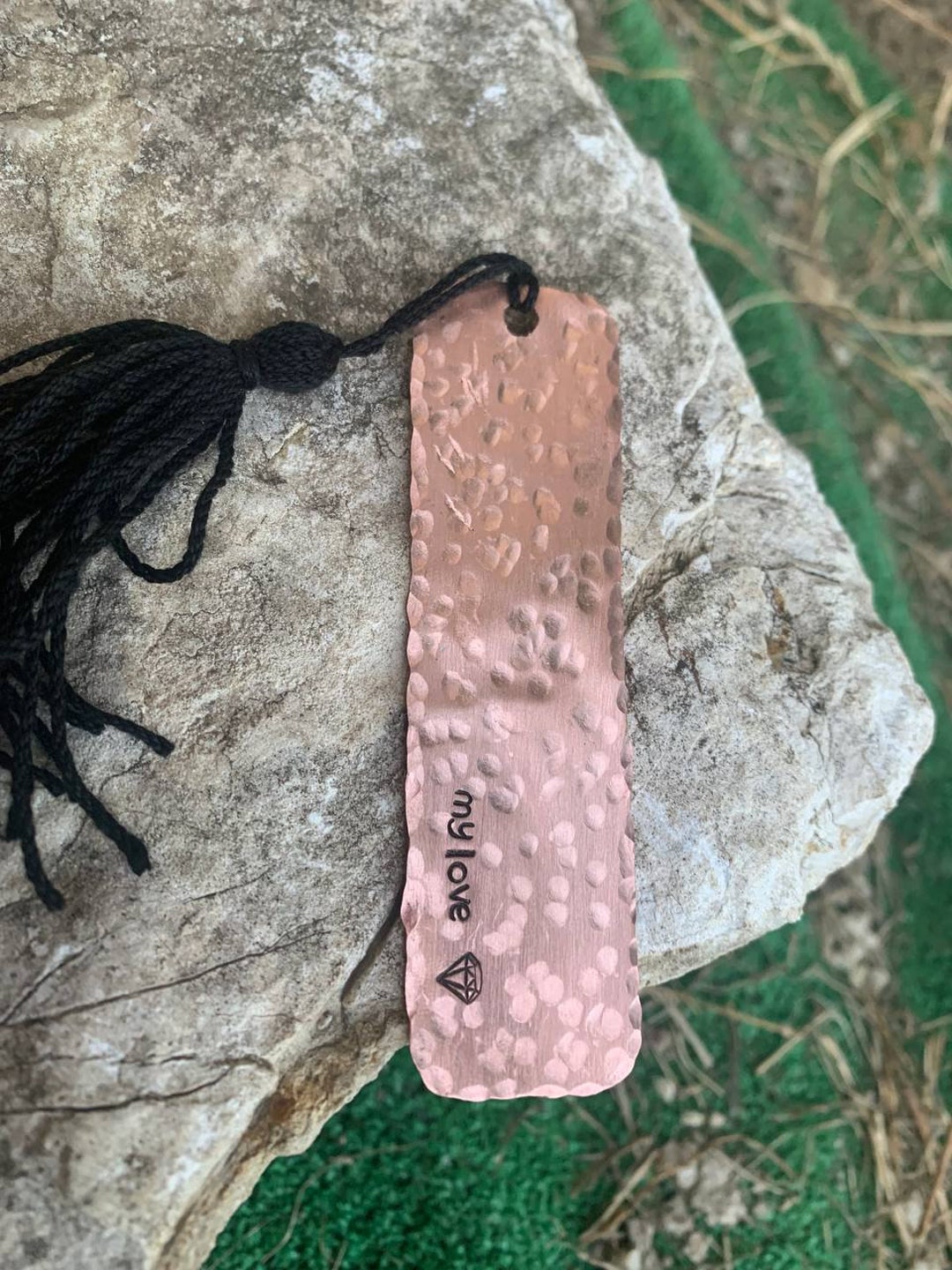 Hammered Bookmark-personalized Copper Bookmark-custom Stamped Metal ...