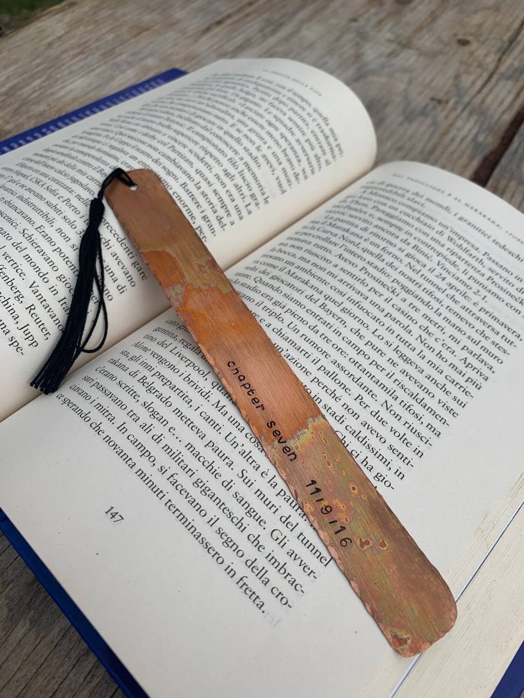 Roman Numerals VII or 7 Tally Marks,hand Stamped Book Marker,gift for ...