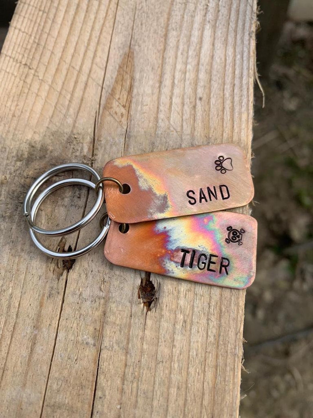 Personalized Copper Bar Pet ID Name Tag Pet ID Tag Copper Name Tag for ...