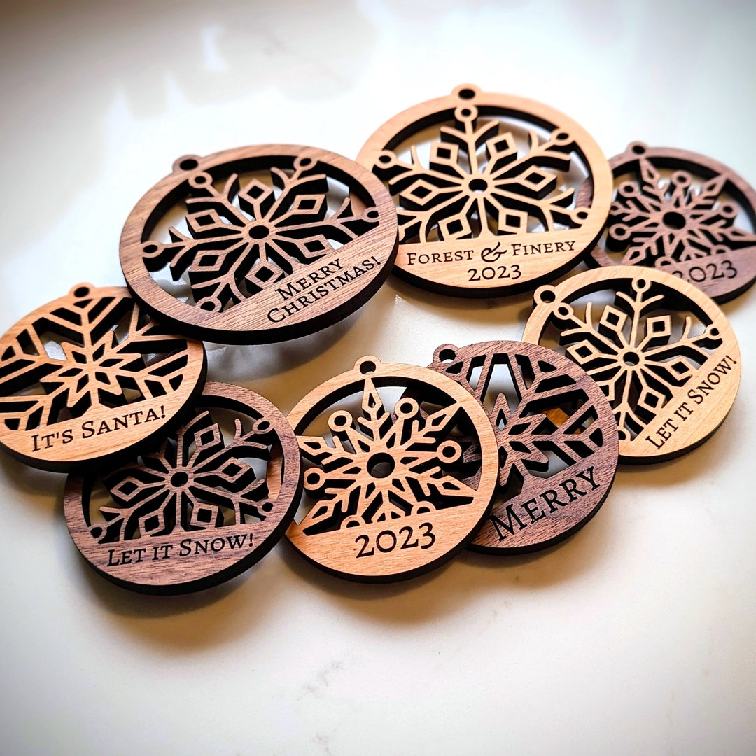 Personalized Snowflake Ornament • 3 Design Options • 2 Sizes • Solid 1/ ...