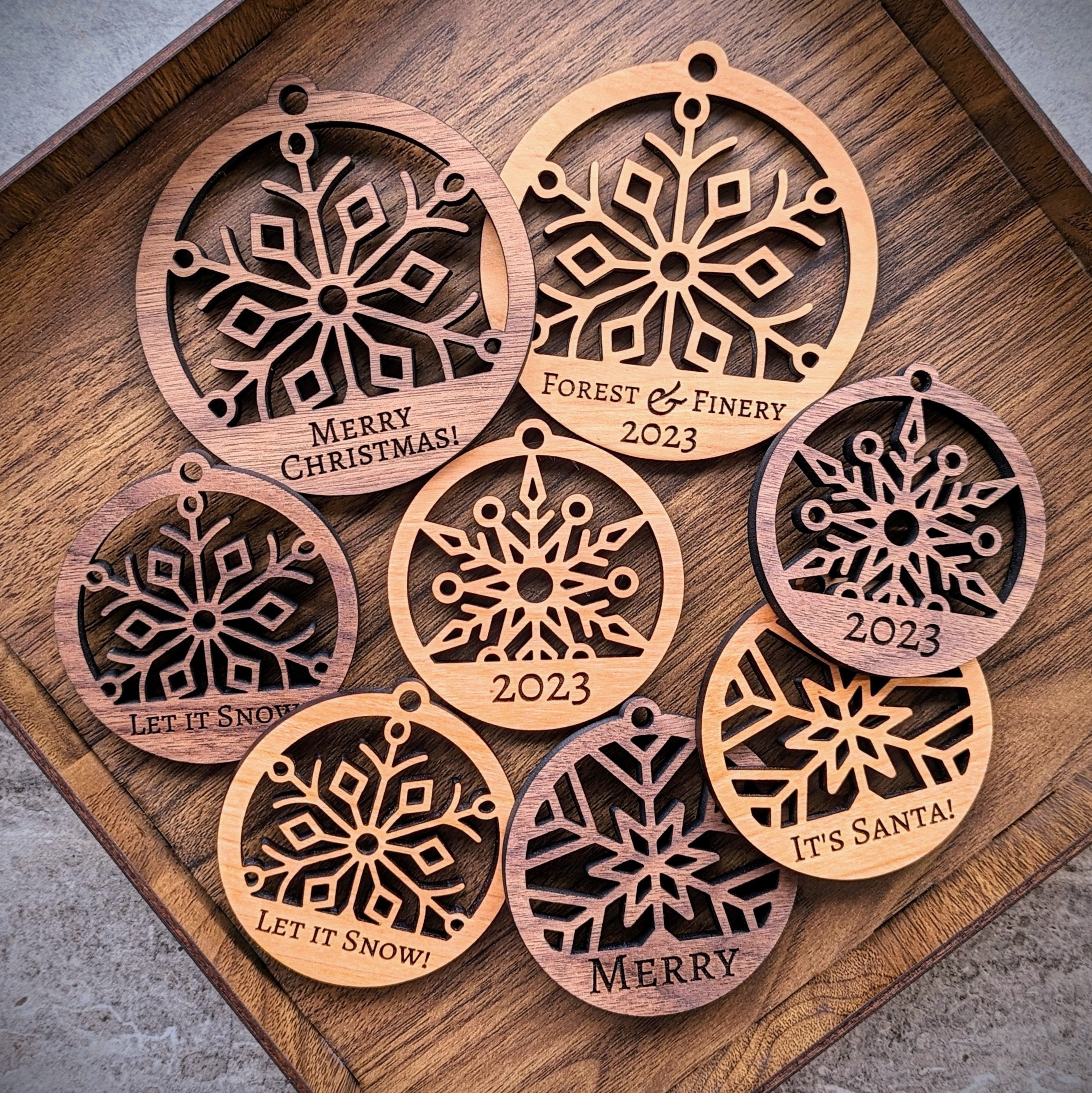 Personalized Snowflake Ornament 3 Design Options 2 Sizes Solid 1/4 ...