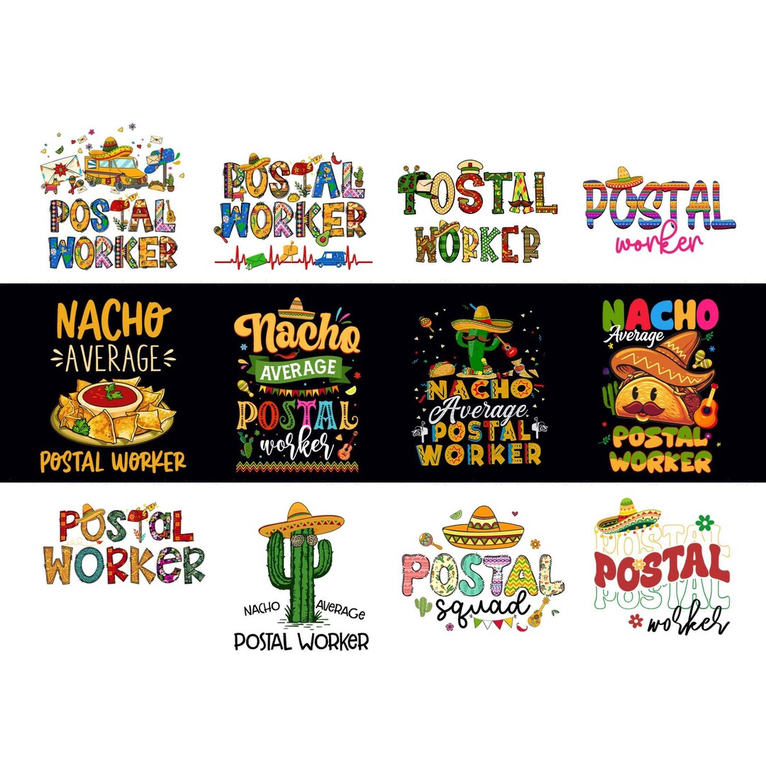 12 PNG Postal Worker Fiesta Squad PNG File, Mexican Postal Squad, Mail ...