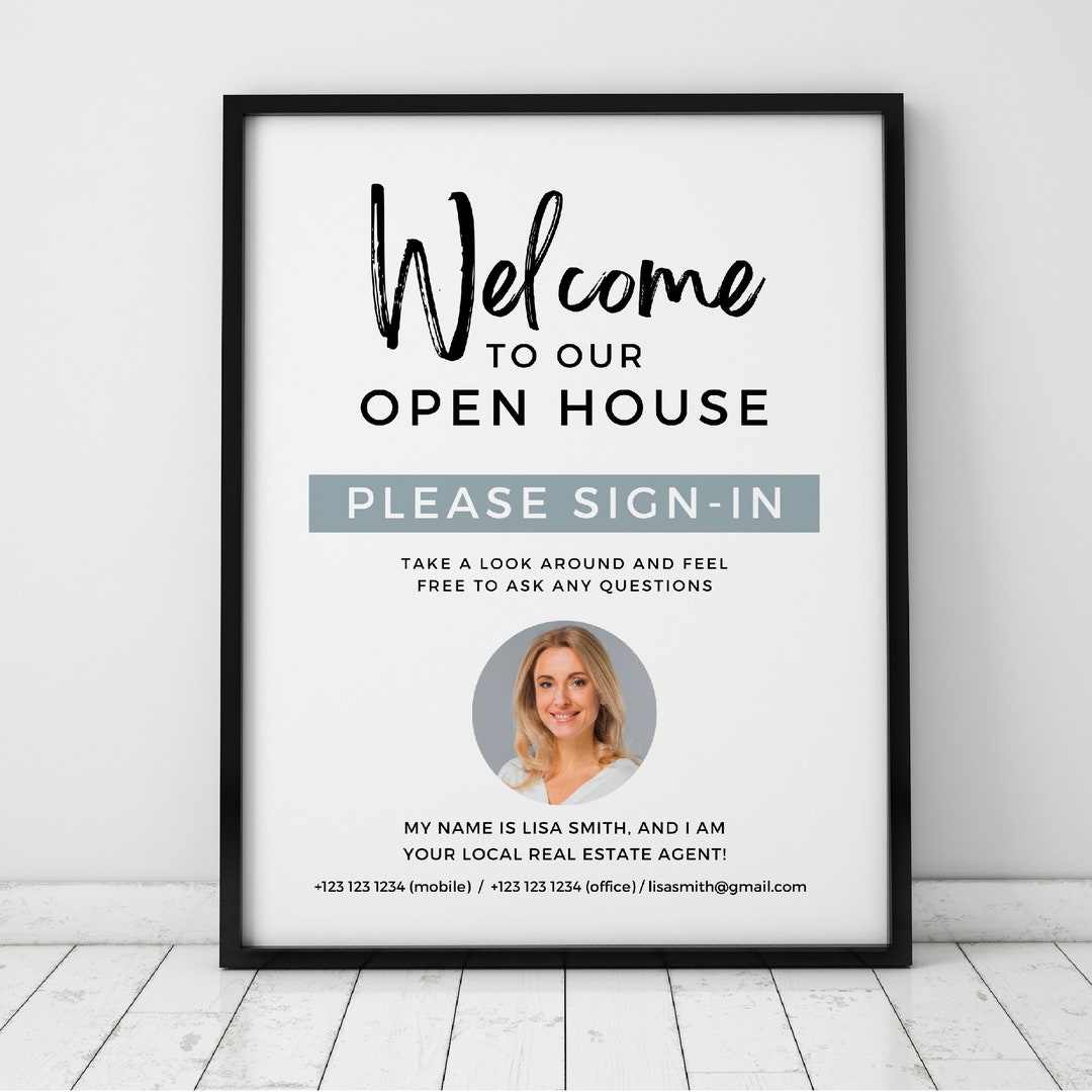 Open House Welcome Sign Open House Supplies Real Estate - Etsy