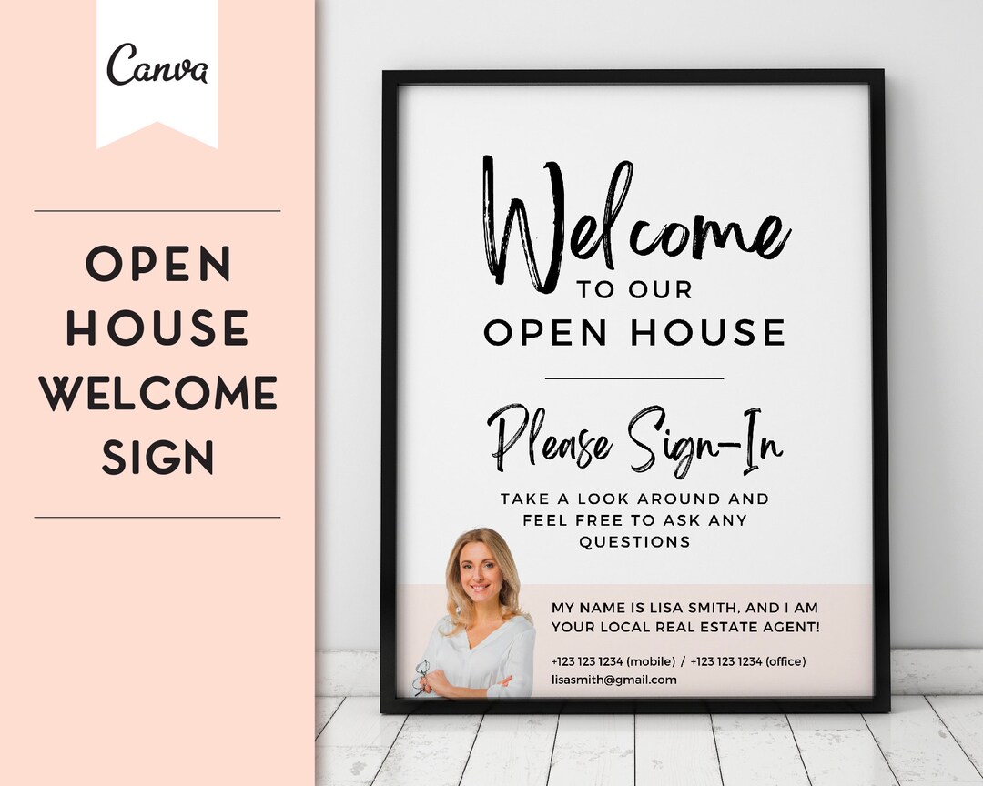 Open House Welcome Sign Real Estate Marketing Open House - Etsy