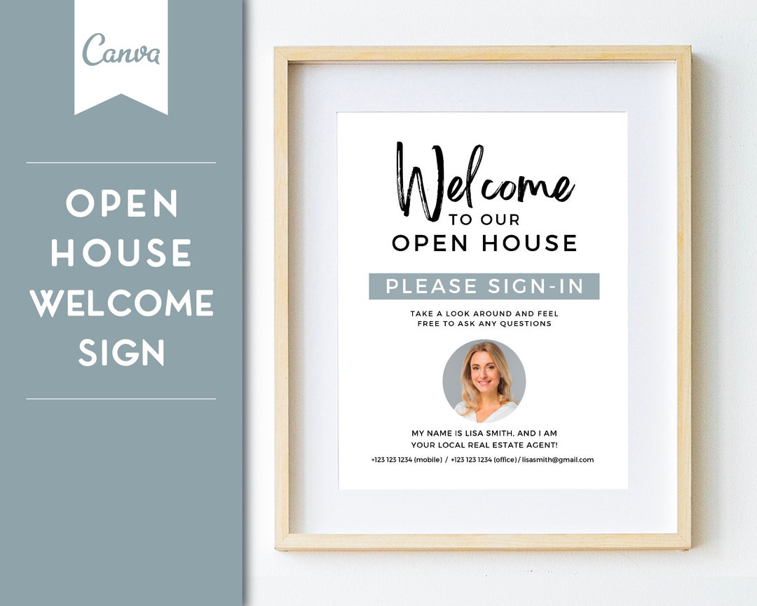Open House Welcome Sign Open House Supplies Real Estate - Etsy