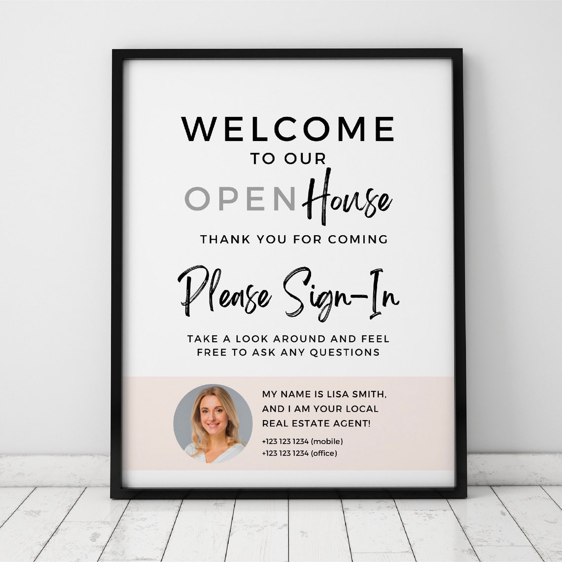 Open House Welcome Sign, Real Estate Marketing, Open House Supplies ...