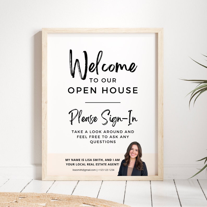 Open House Welcome Sign, Open House Sheet Printable, Real Estate ...