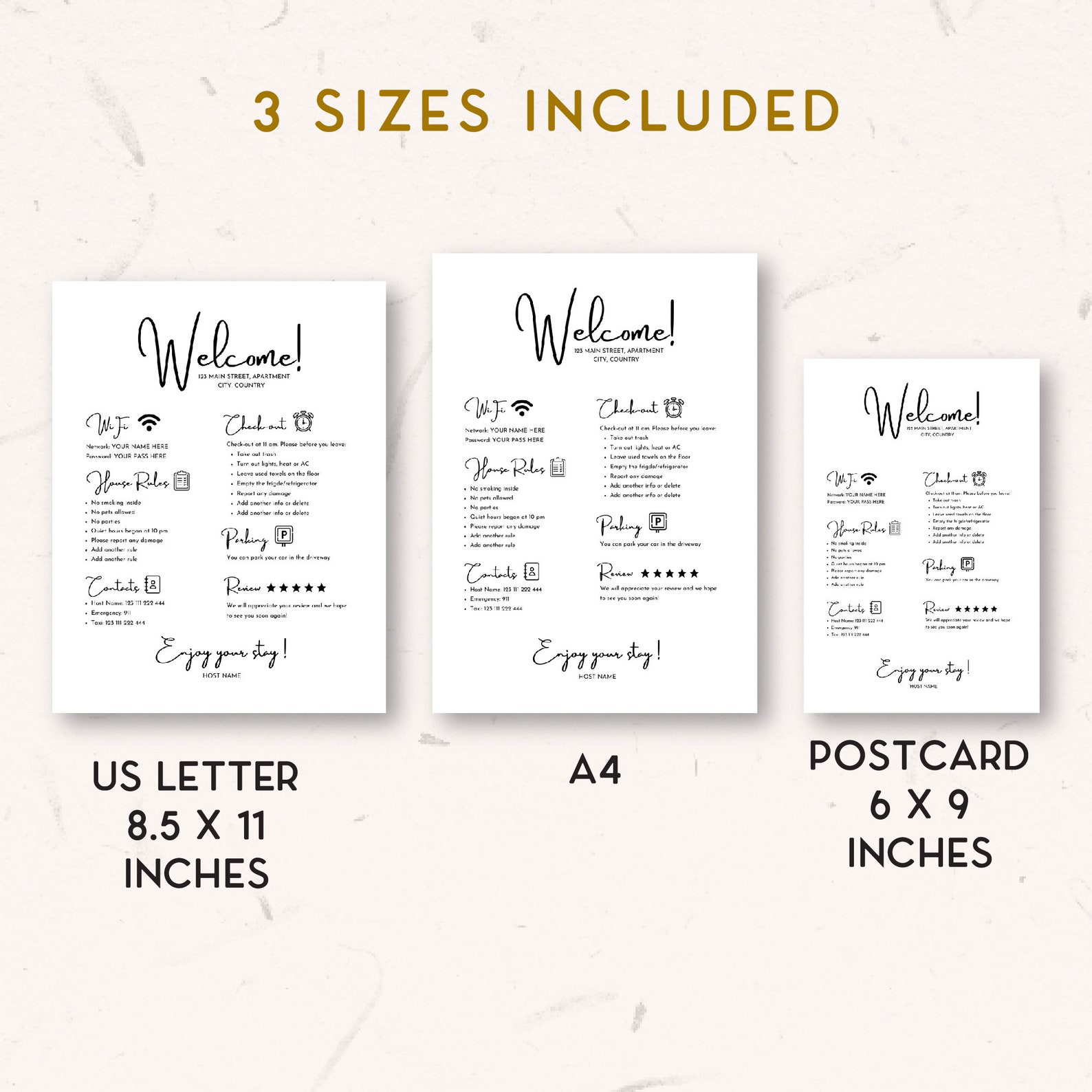 Vacation Rental Welcome Sign Template, Vacation Rental House Rules ...