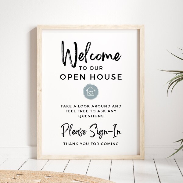 Open House Welcome Sign Printable, Real Estate Marketing, Open House ...