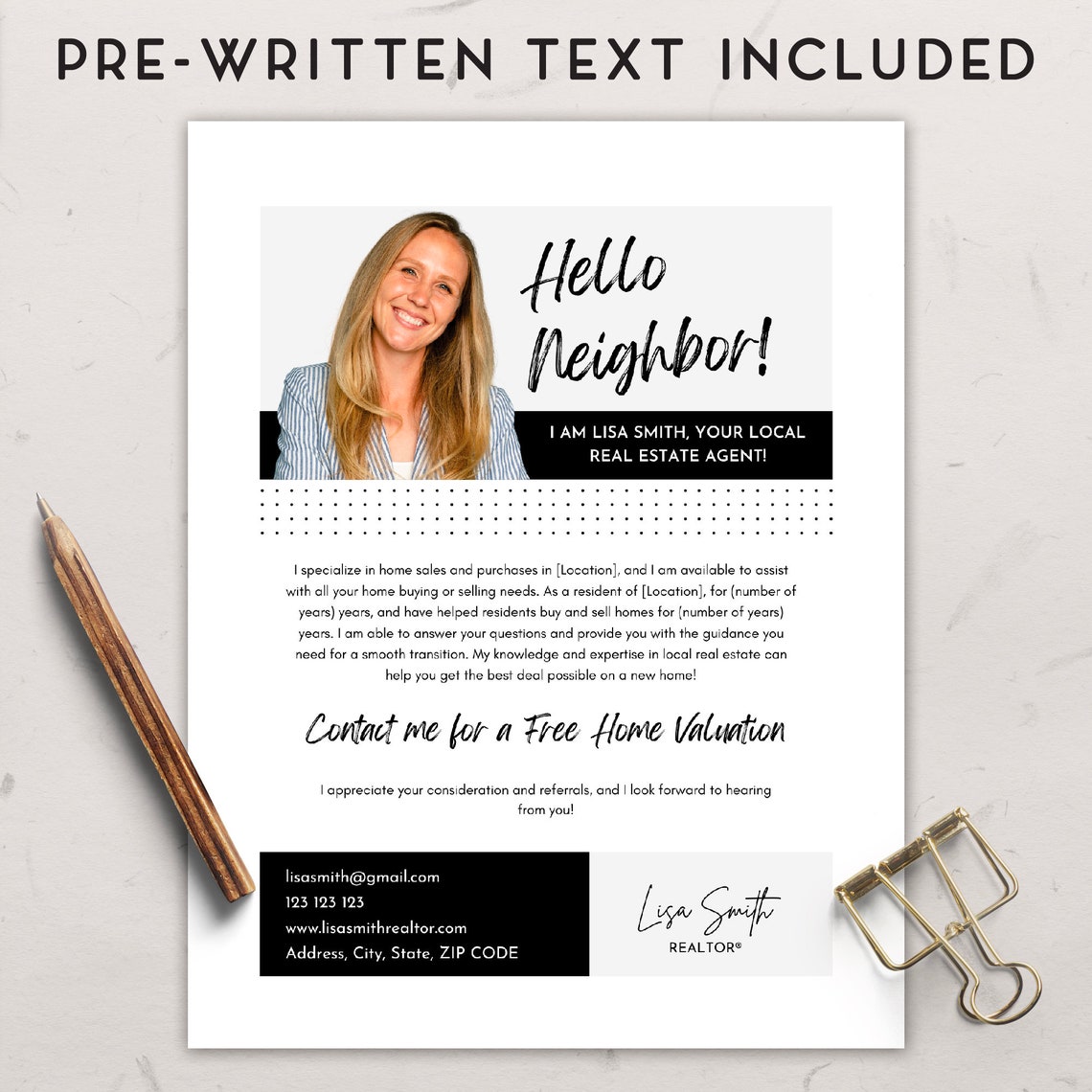 Agent Introduction Letter, Real Estate Farming Letter, Hello Neighbor ...