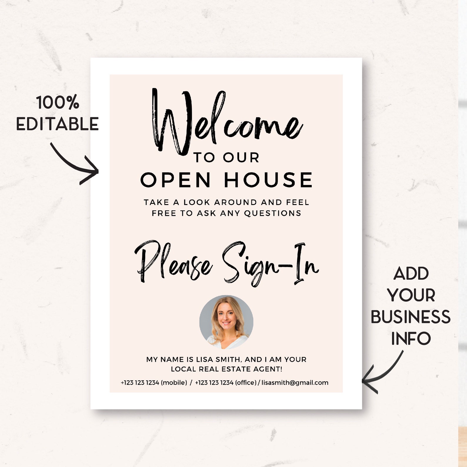 Open House Welcome Sign Printable, Real Estate Marketing, Open House ...