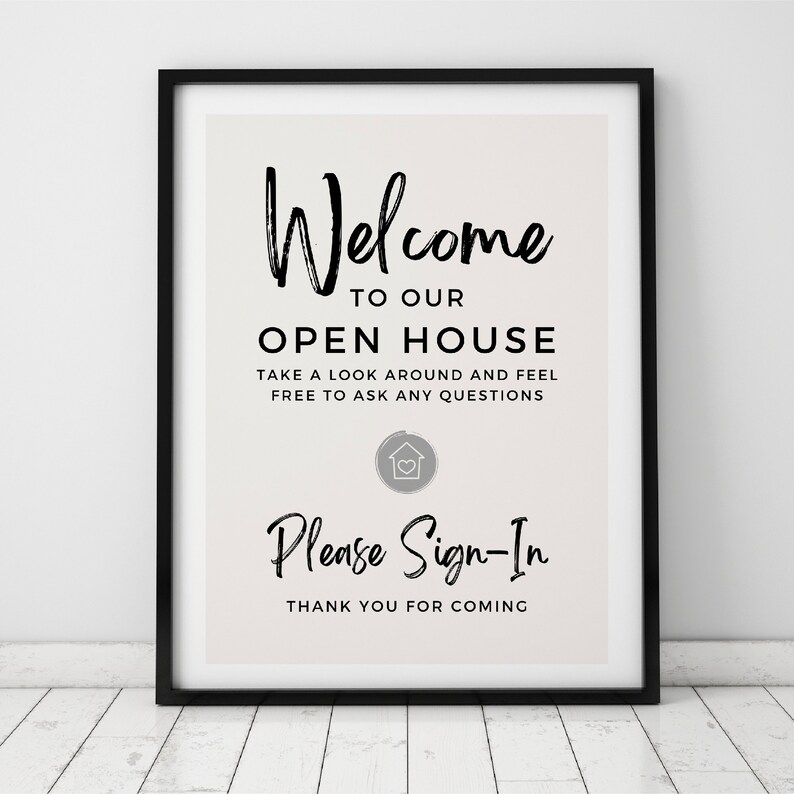 Open House Welcome Sign Printable, Real Estate Marketing, Open House ...