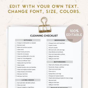 Vacation Rental Cleaning Checklist, Housekeeping Checklist, Cleaning ...