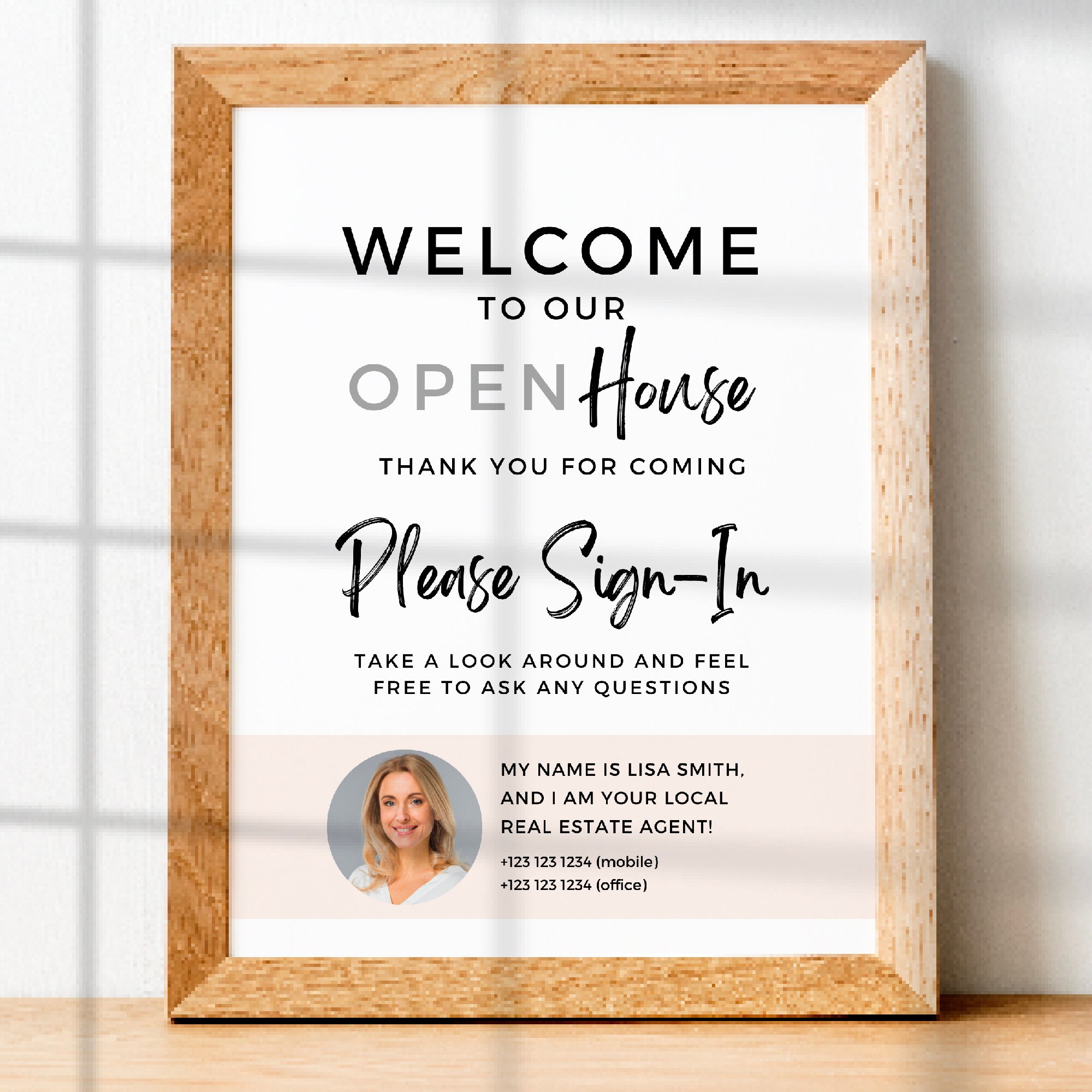 Open House Welcome Sign, Real Estate Marketing, Open House Supplies ...