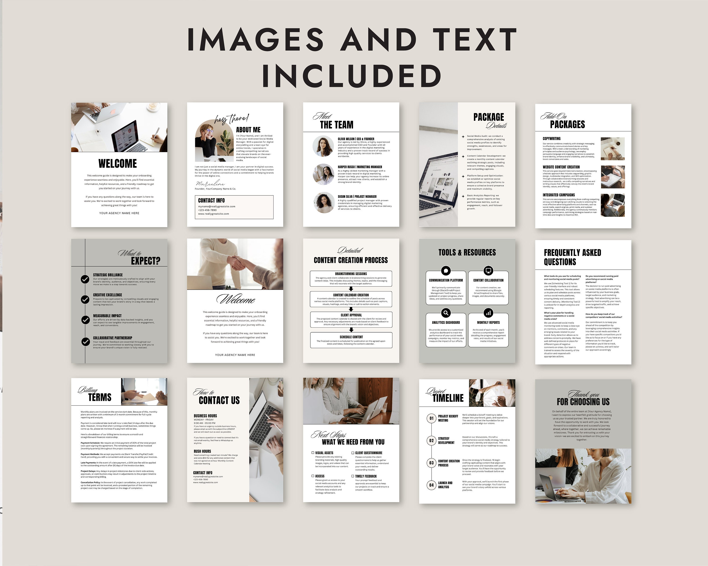Social Media Manager Templates, New Client Onboarding, Welcome Packet ...