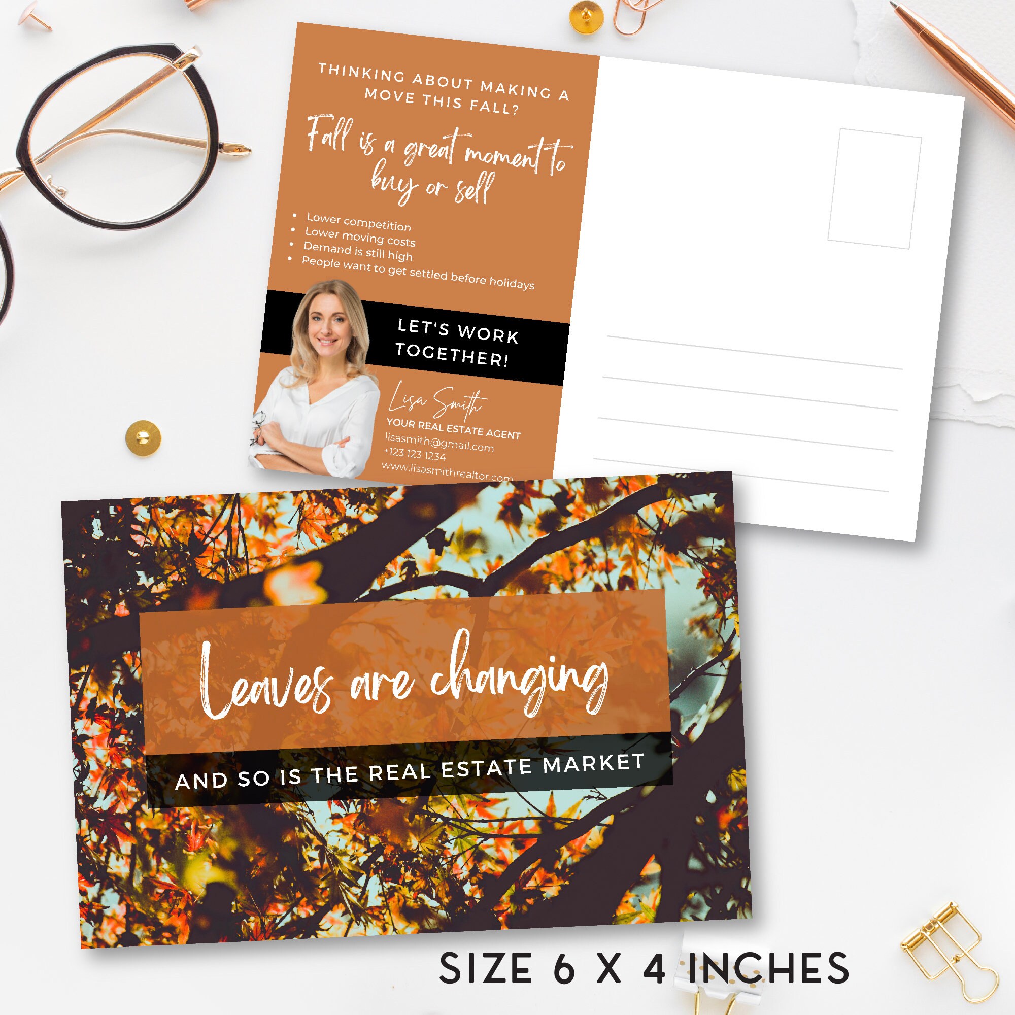 Real Estate Fall Postcard, Real Estate Agent September Farming Card ...