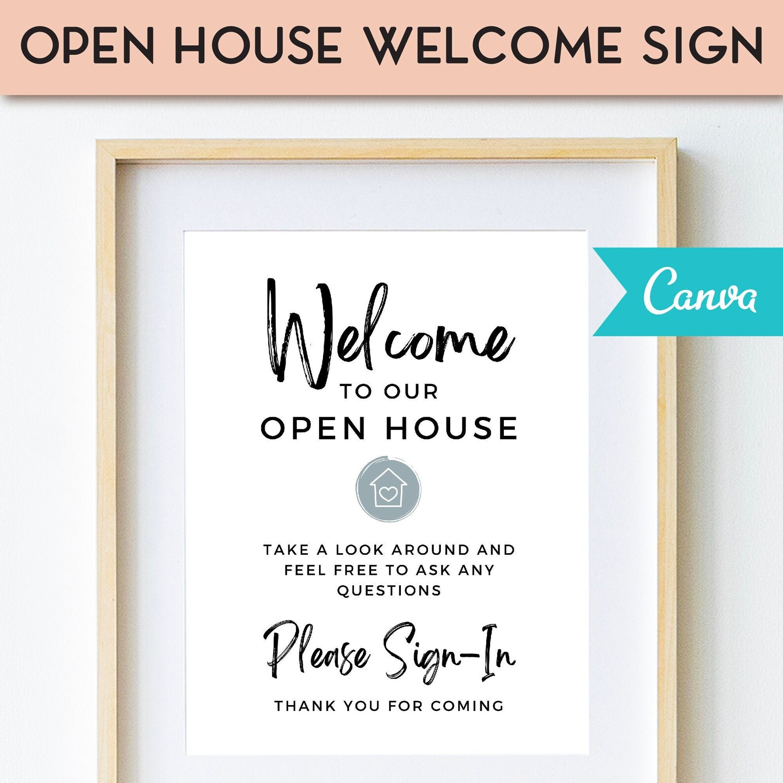 Open House Welcome Sheet Printable Open House Welcome Sign - Etsy