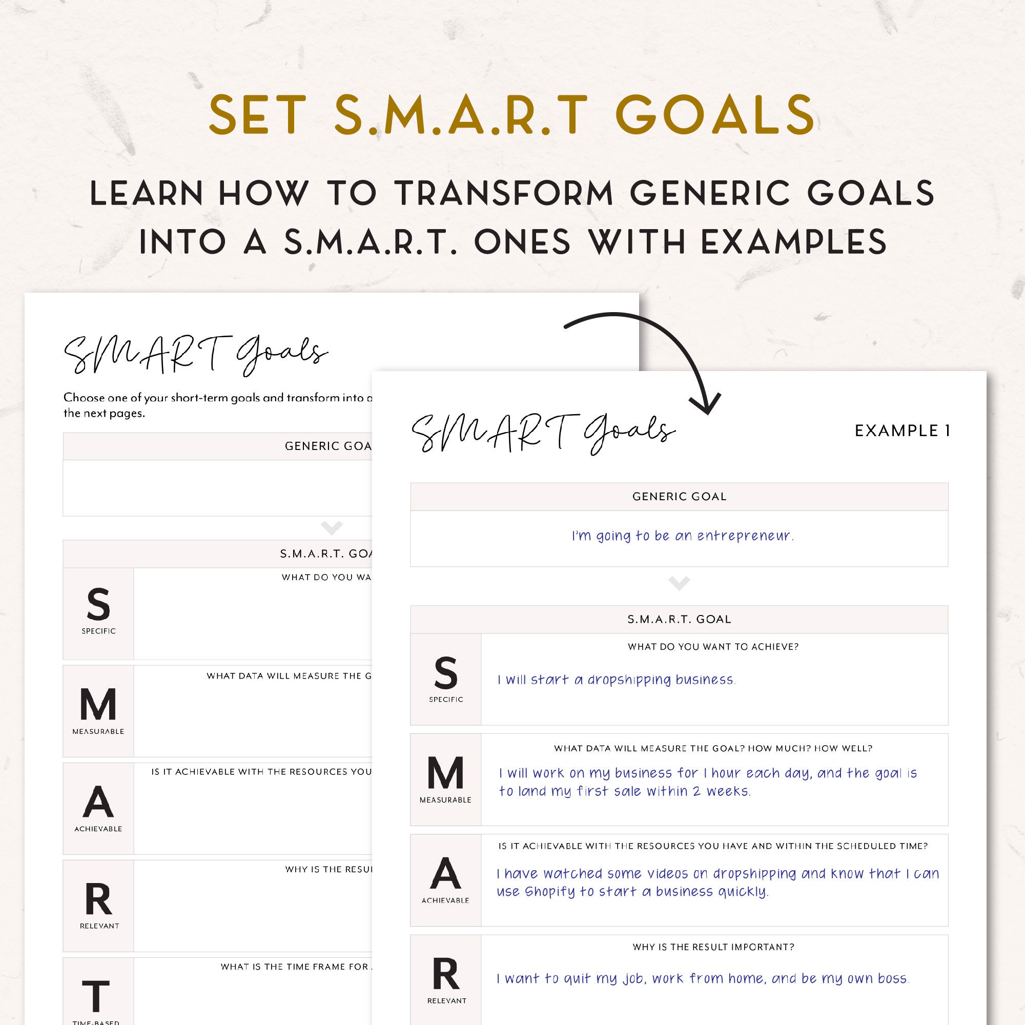 Business Goals Planner for Goodnotes, SMART Goals Template, Goal ...