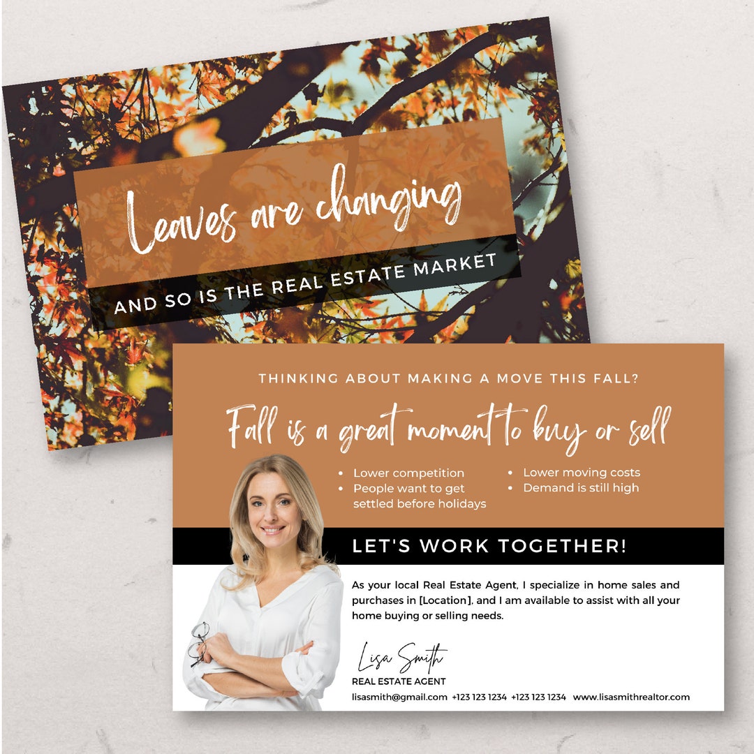 Real Estate Fall Postcard, Real Estate Agent September Farming Card ...