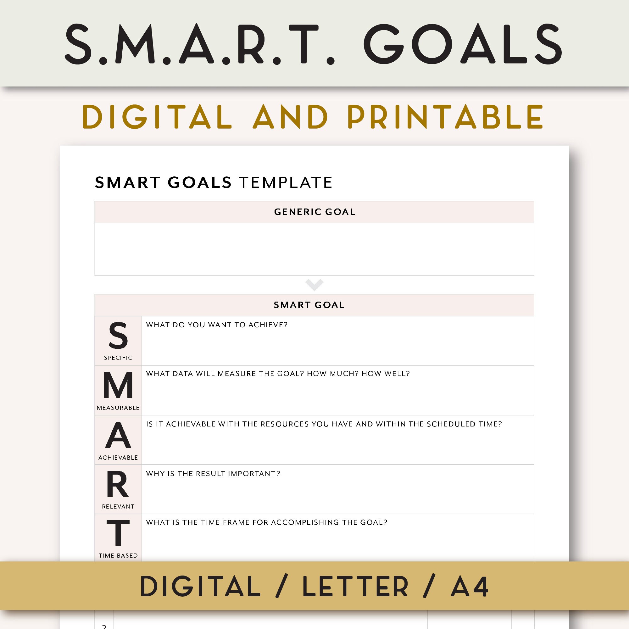 Smart Goals Template For Students