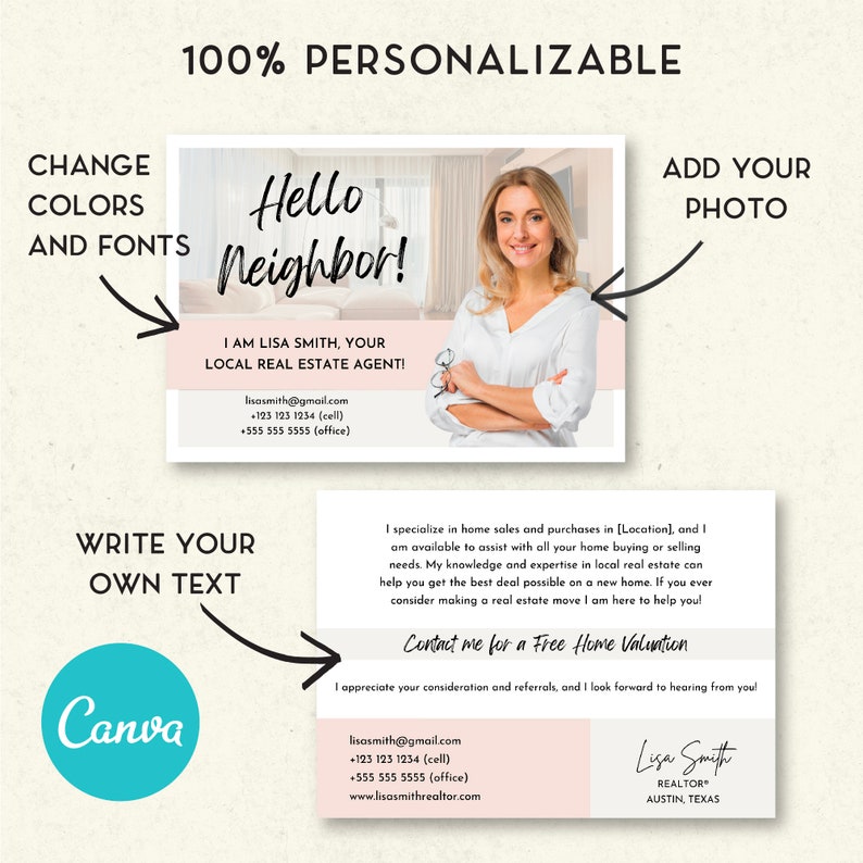 Hello Neighbor Postcard Real Estate Postcard Farming Realtor - Etsy