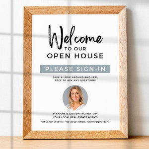 Open House Welcome Sign, Open House Supplies, Real Estate Marketing ...