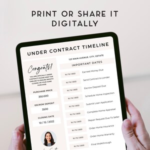 Under Contract Timeline, Under Contract Template Real Estate, Real ...