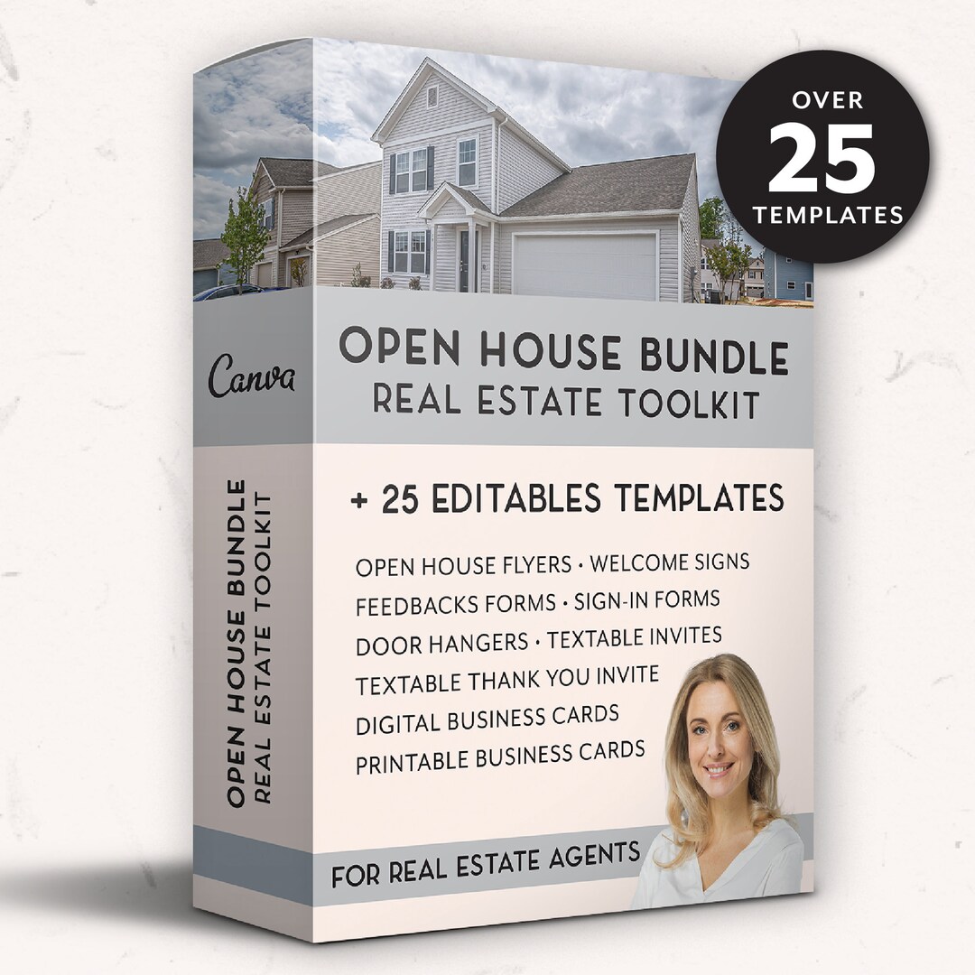 Open House Bundle, Real Estate Door Hanger, Open House Packet, Sign in ...