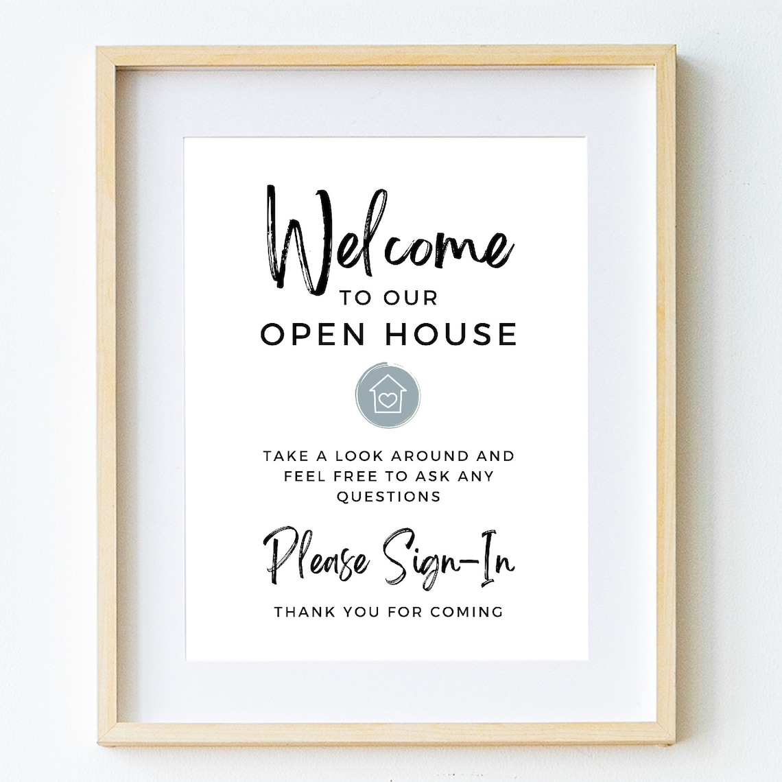 Open House Welcome Sheet Printable, Open House Welcome Sign, Real ...