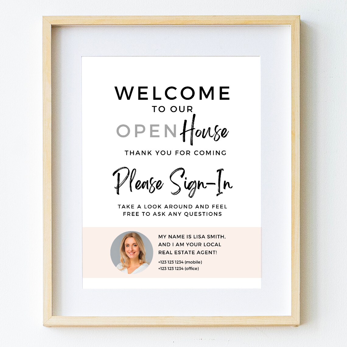 Open House Welcome Sign, Real Estate Marketing, Open House Supplies ...
