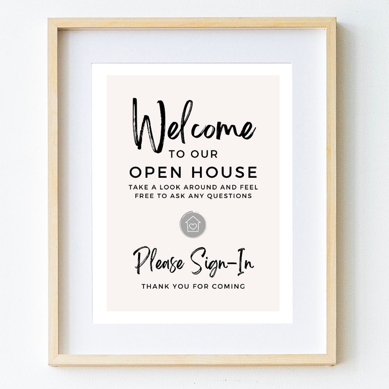 Open House Welcome Sign Printable, Real Estate Marketing, Open House ...