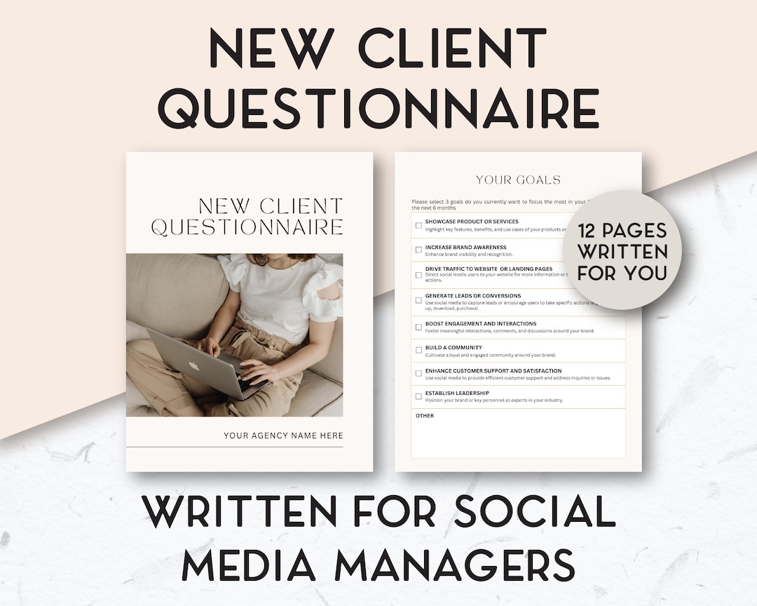 Client Questionnaire, Social Media Manager Templates, New Client ...