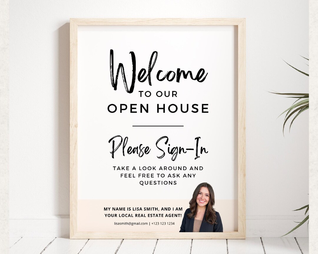 Open House Welcome Sign, Open House Sheet Printable, Real Estate ...