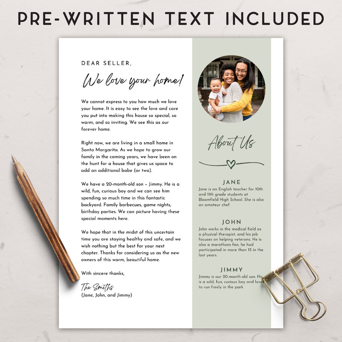 First Time Home Buyer, Real Estate Proposal Template, Dear Seller ...