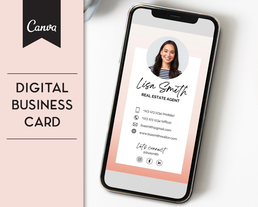 Digital Business Card Template , Digital Business Card for Text ...