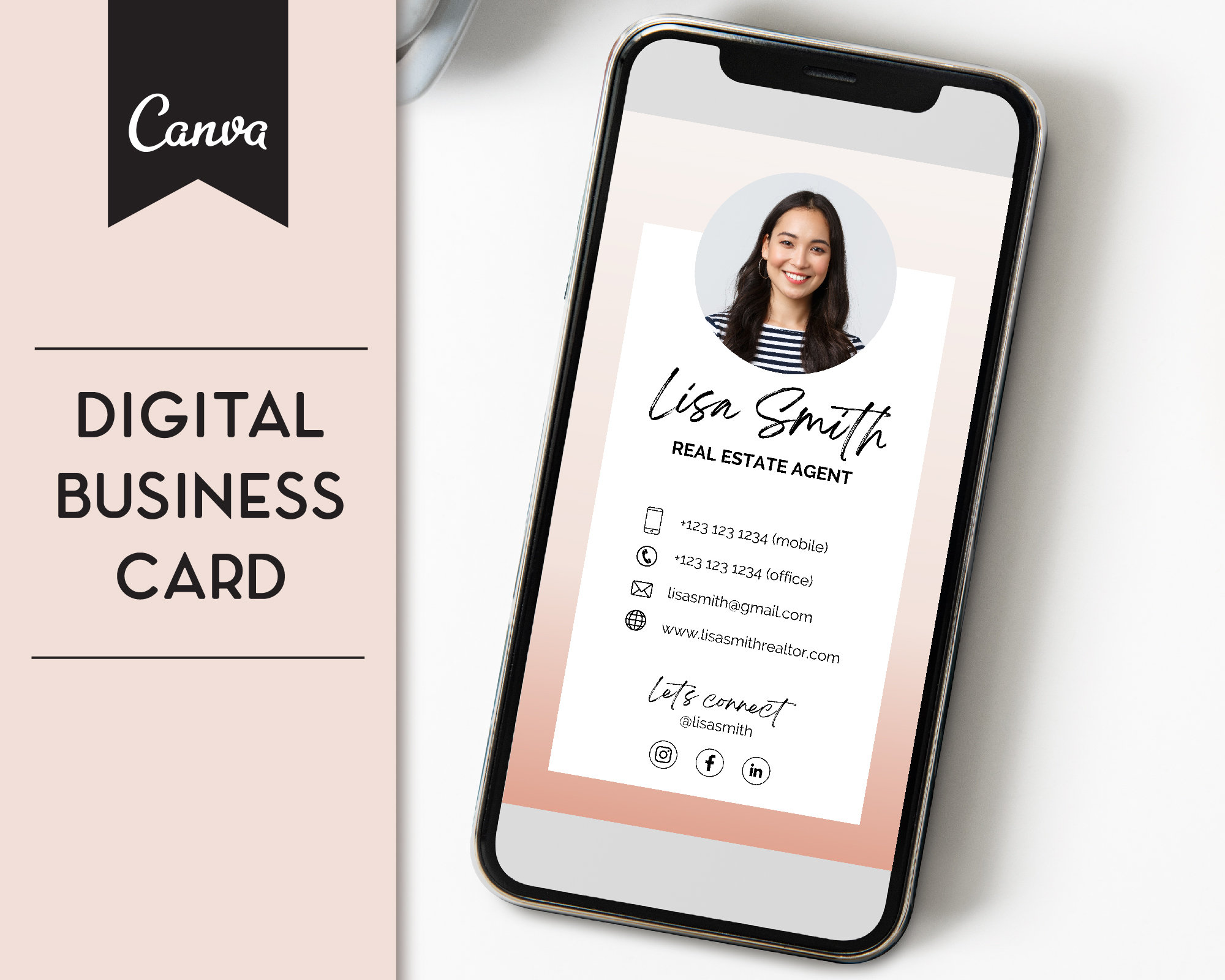 Digital Business Card Template , Digital Business Card for Text ...