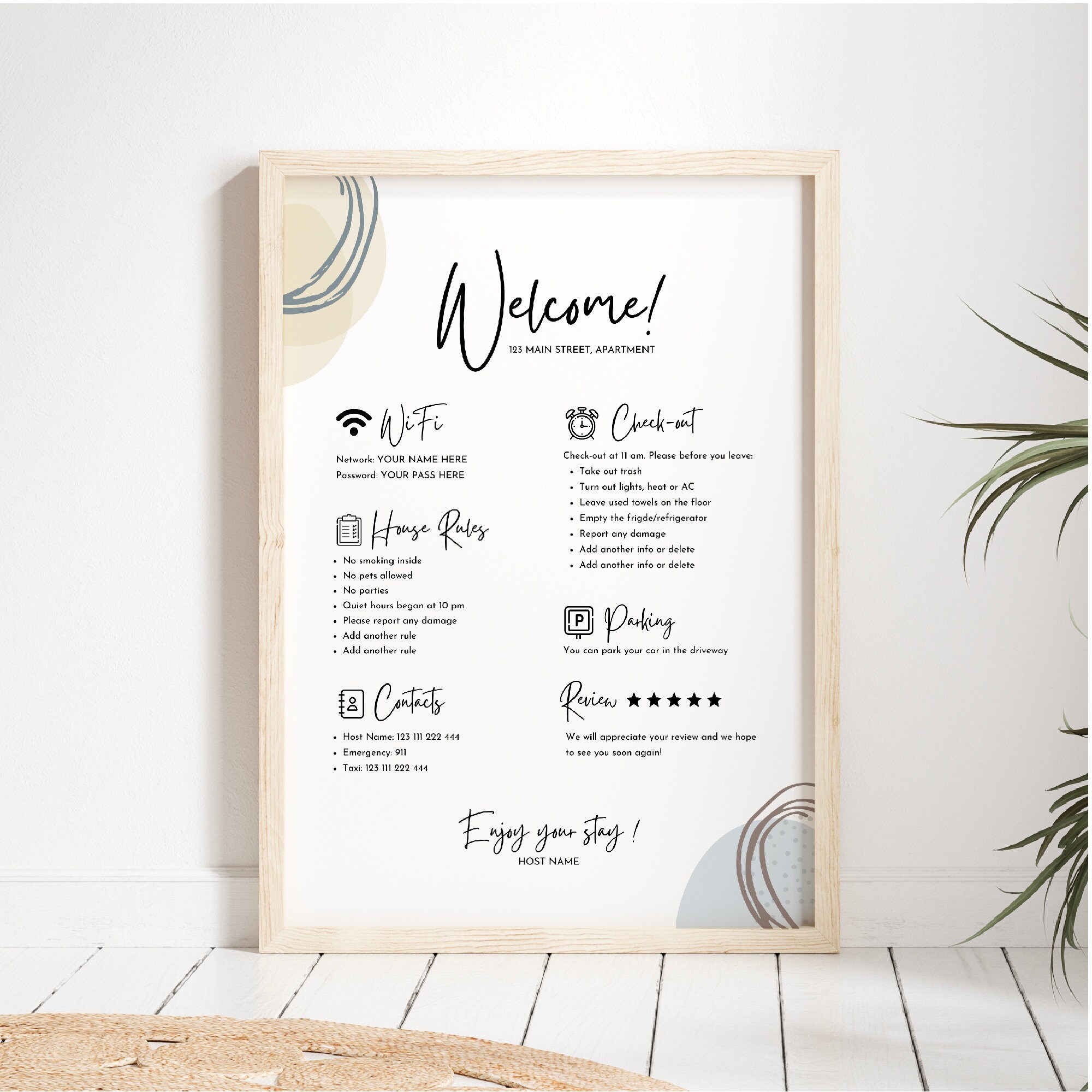 Vacation Rental Welcome Sign, House Rules Sign, Guests Welcome Sign ...