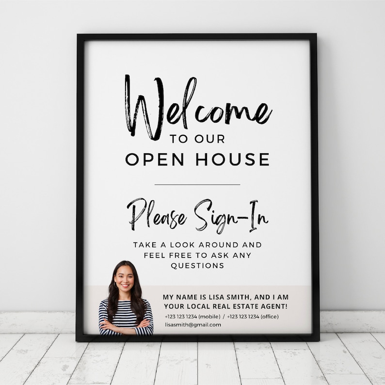 Open House Welcome Sign Printable, Real Estate Marketing, Open House ...
